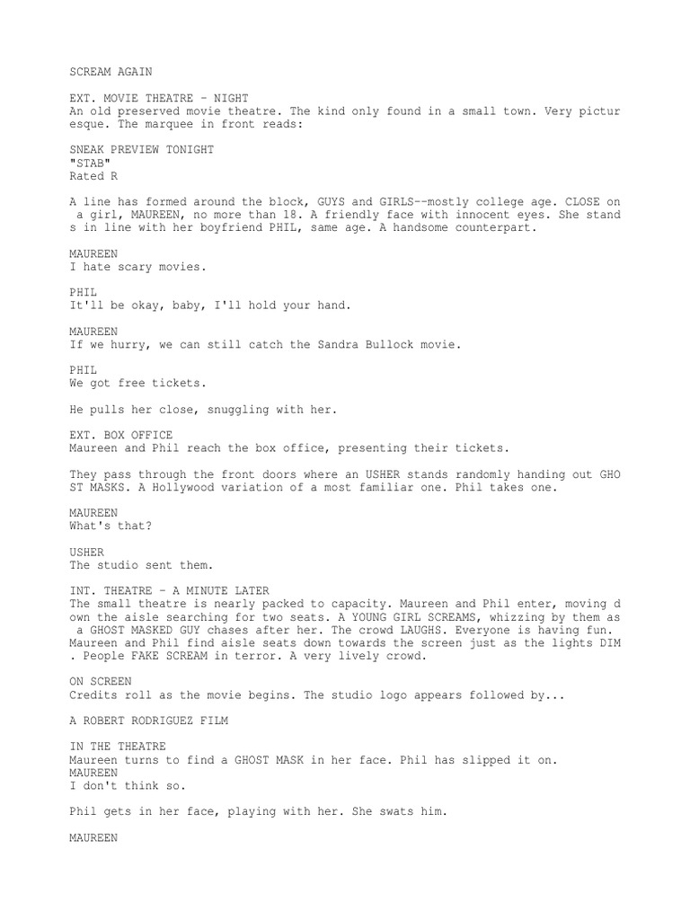 Scream 2 Script | PDF | Leisure