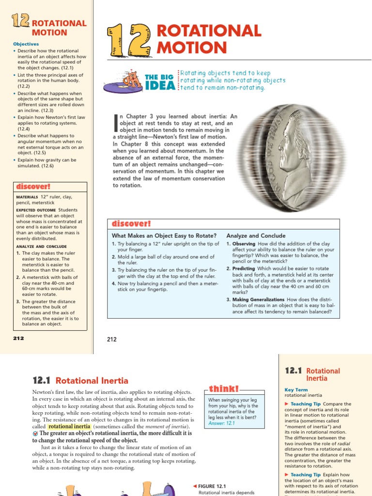 CH 12 Text | PDF | Rotation Around A Fixed Axis | Angular Momentum