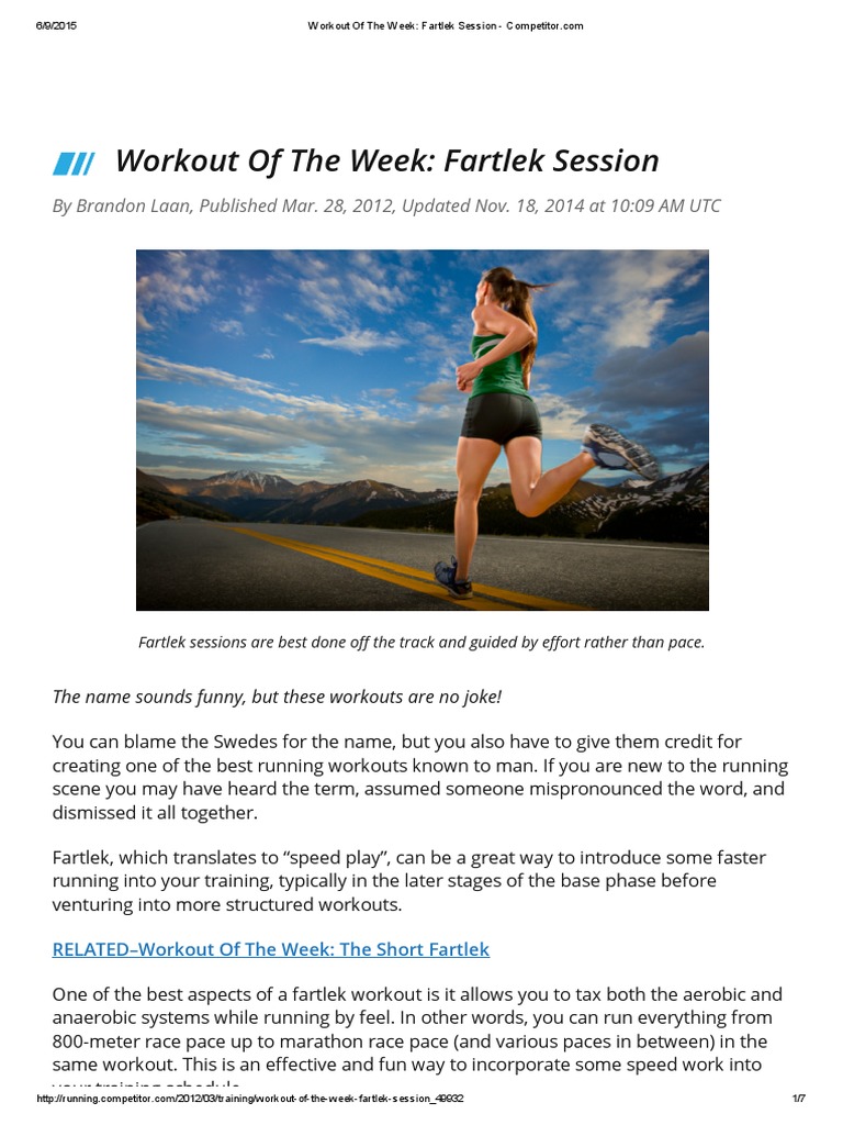 Workout of The Week - Fartlek Session - Competitor PDF | PDF | Running ...