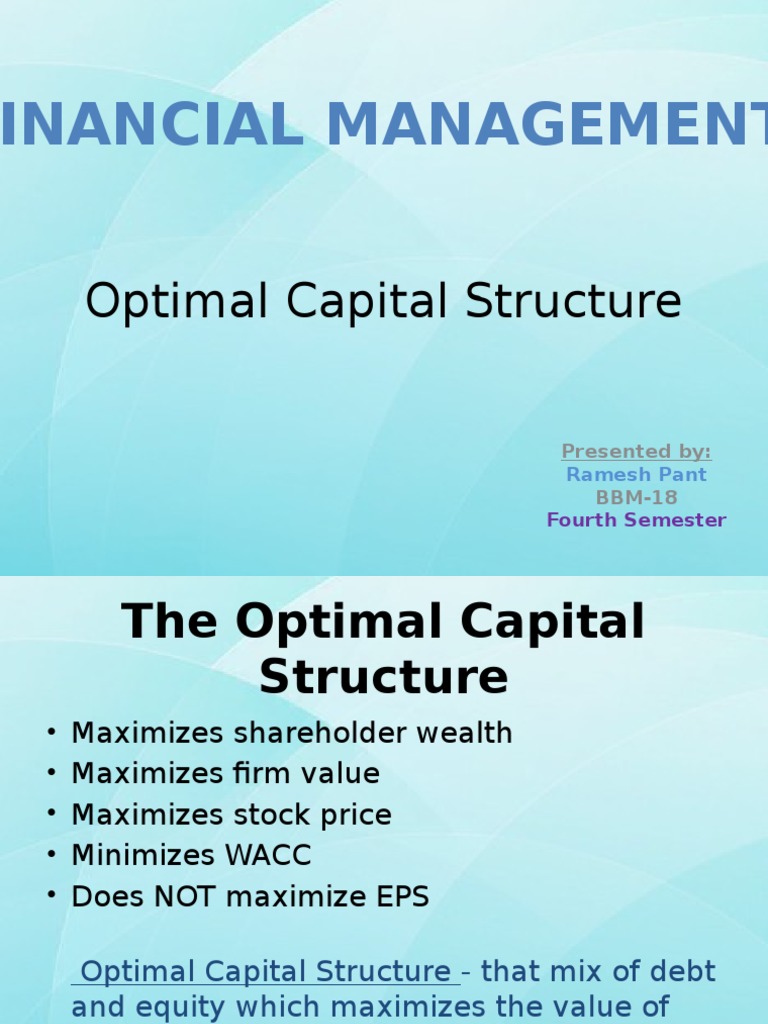 Optimal Capital Structure | PDF | Cost Of Capital | Capital Structure