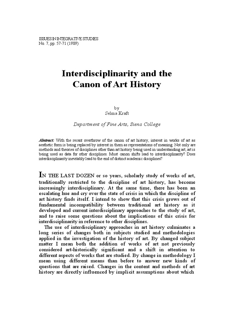 Interdisciplinarity Art History | PDF | Art History | Interdisciplinarity