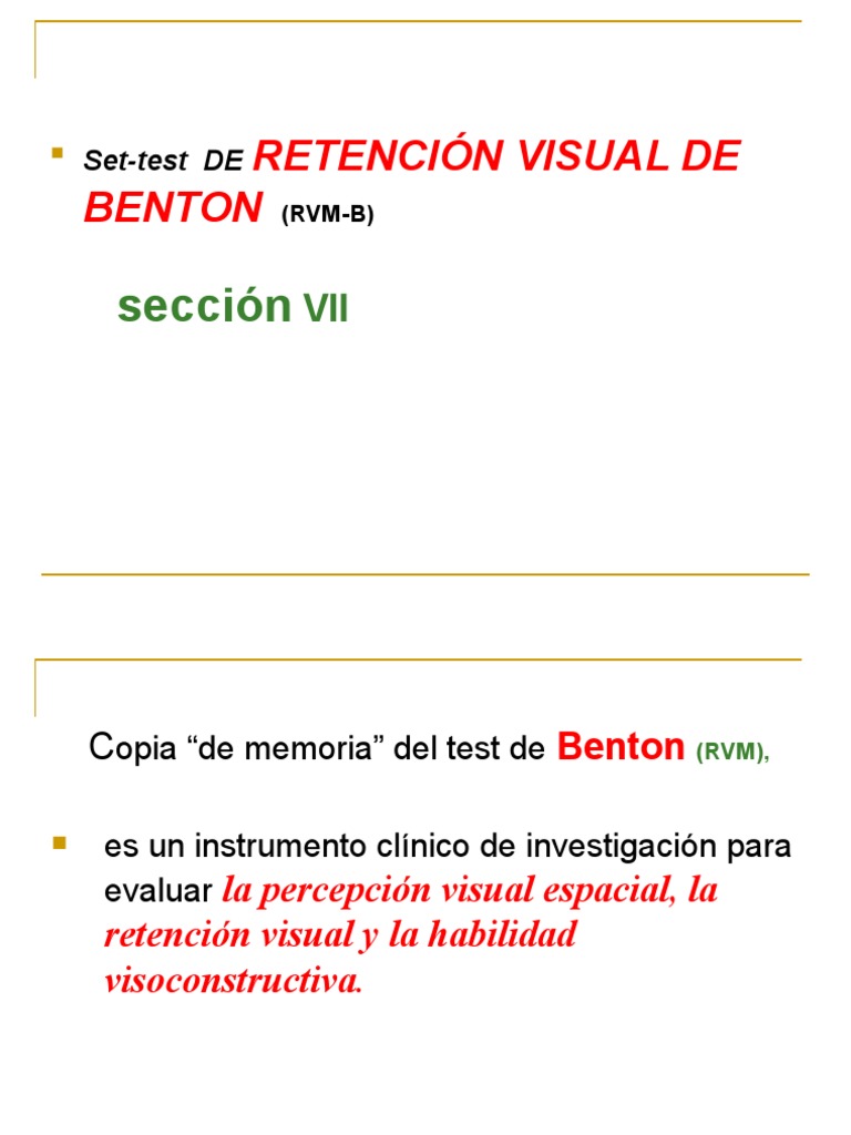 Test de Retención Visual de Benton | PDF | Percepción | Imagen