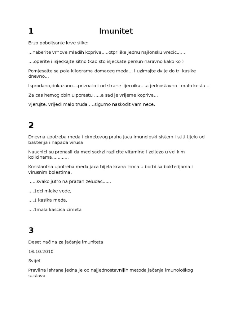 Jačanje Imuniteta | PDF