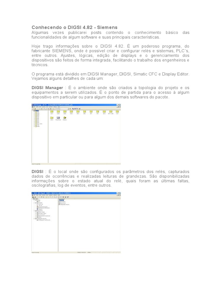 Conhecendo o DIGSI 4 | PDF | Relé | Interface de usuário Conhecendo o DIGSI 4 | PDF | Relé | Interface de usuário