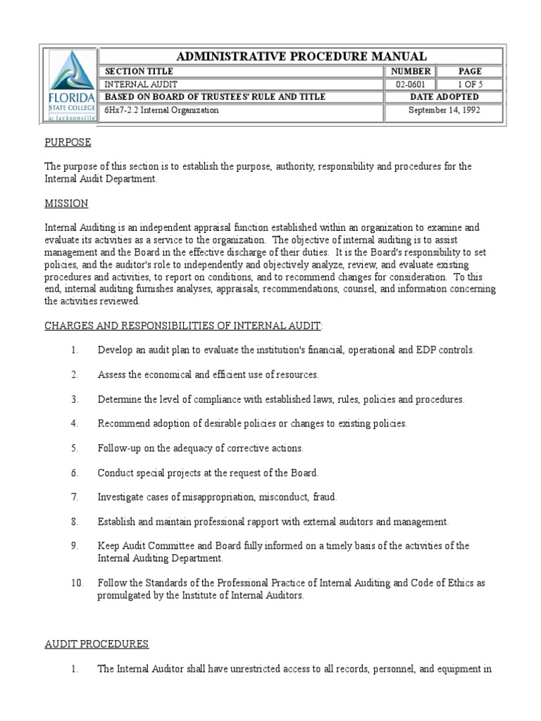 US Internal Audit Policy Format | PDF | Internal Audit | Audit Committee