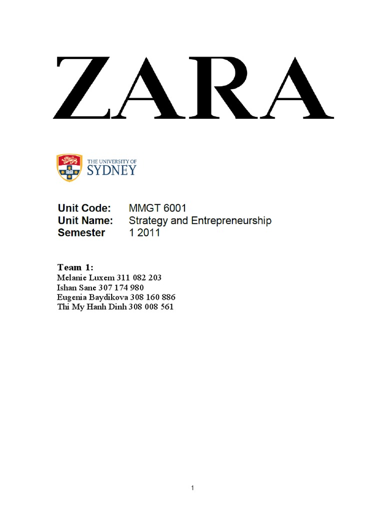 Zara Strategy Report | Strategic Management | Competitive Advantage