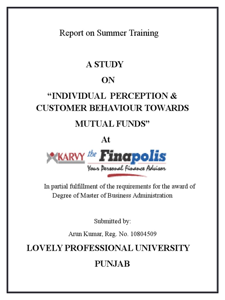 Mutual Fund | PDF | Investor | Mutual Funds