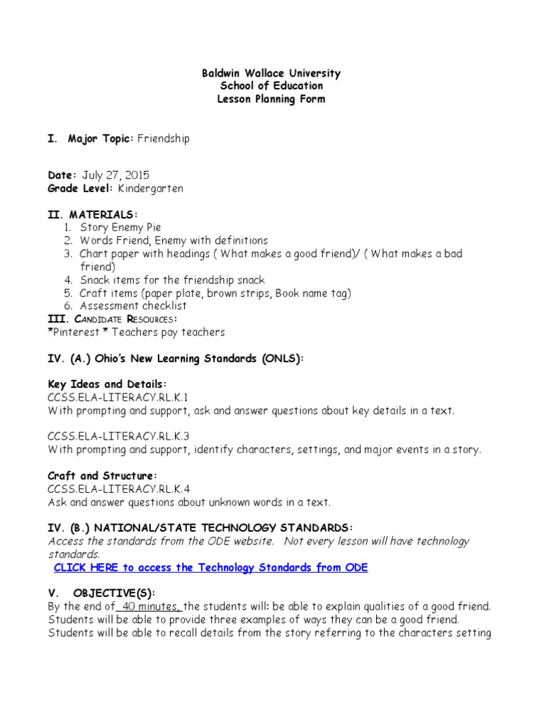 Enemypielessonplank | PDF | Teachers | Psychology