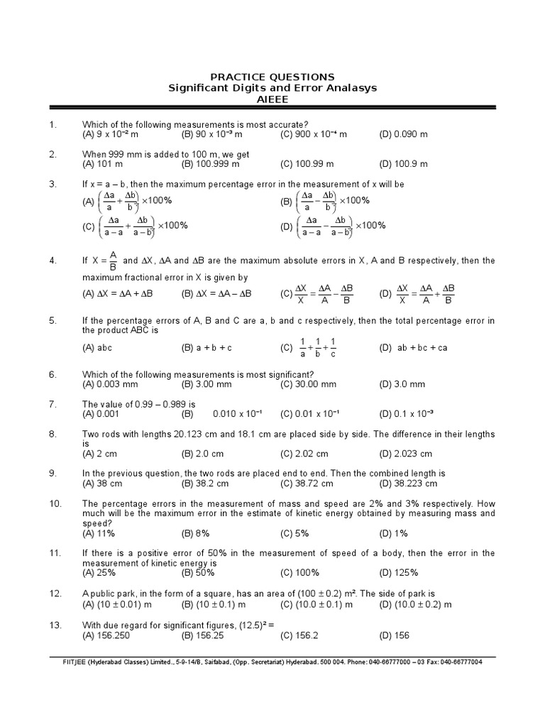 Significant Digits & Error Analysis | Significant Figures | Physics ...