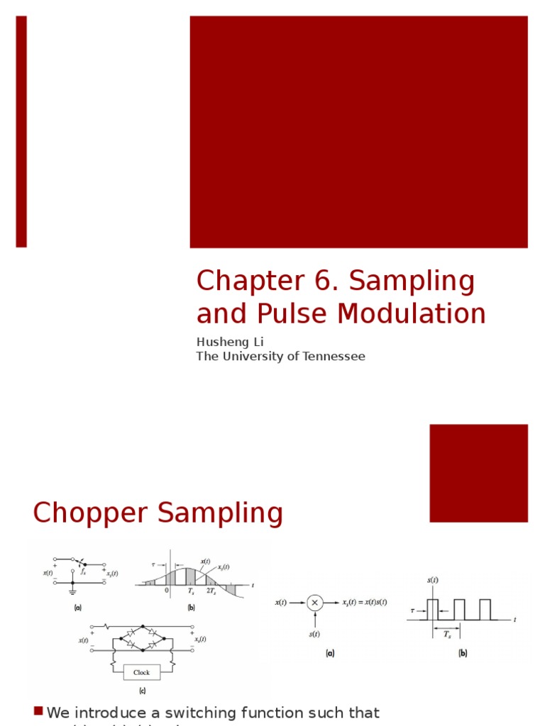 Chapter 6 Sampling And Pulse Modulation Husheng Li The University Of