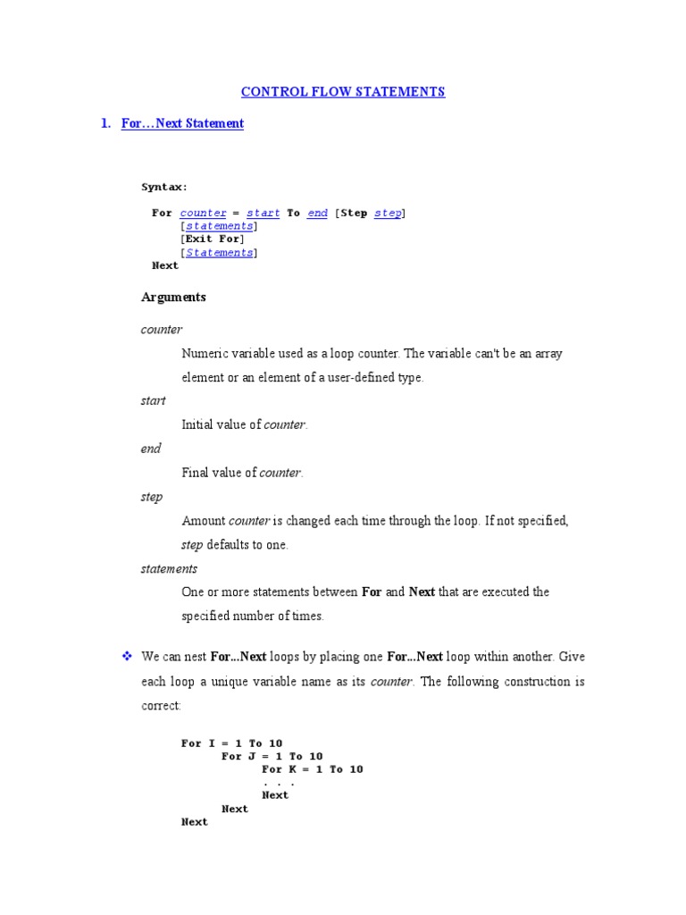 Control Flow Statements | PDF | Control Flow | Software Development