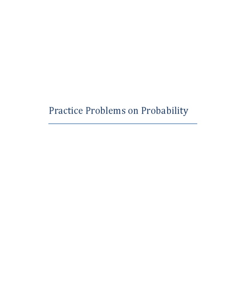 Probability Practice Problems | PDF | Randomness | Probability