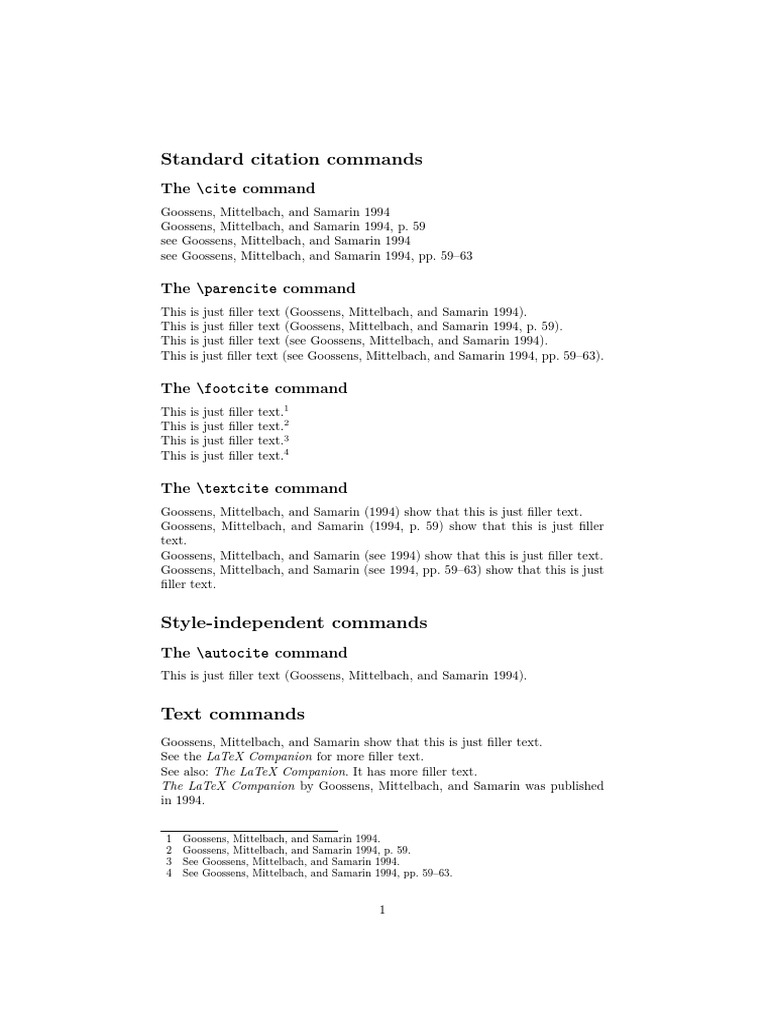 LaTeX Citation Command Guide | PDF