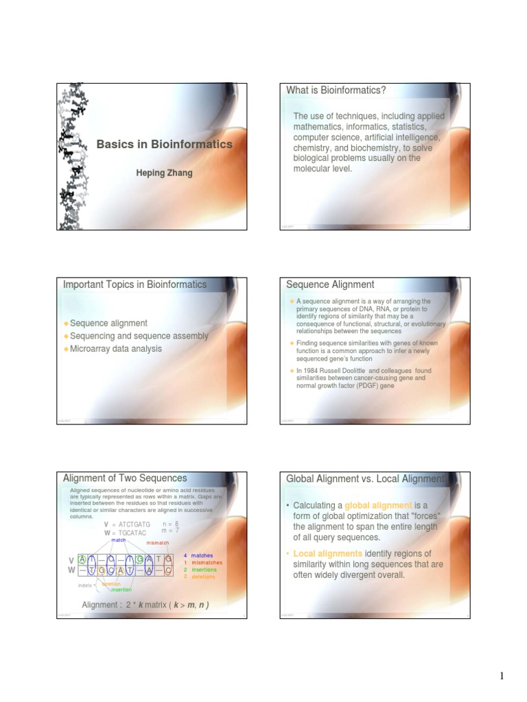 Bioinformatics Basics PDF | PDF | Sequence Alignment | Dna Sequencing