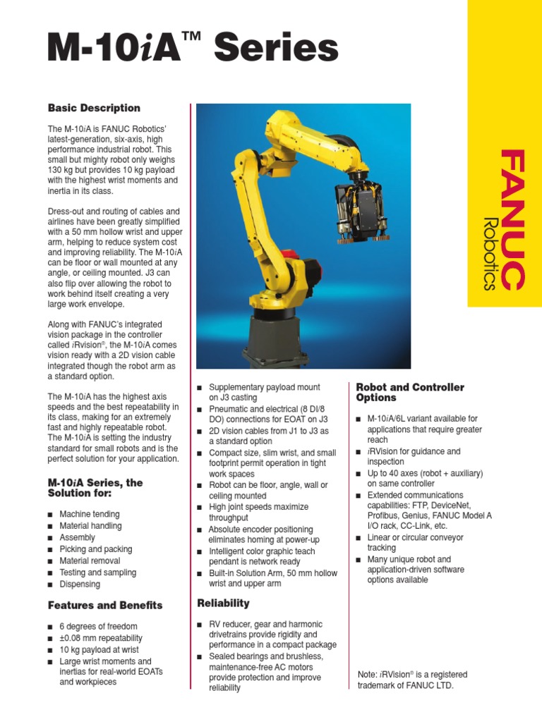 FANUC M-10iA Series 13 | PDF | Robot | Robotics