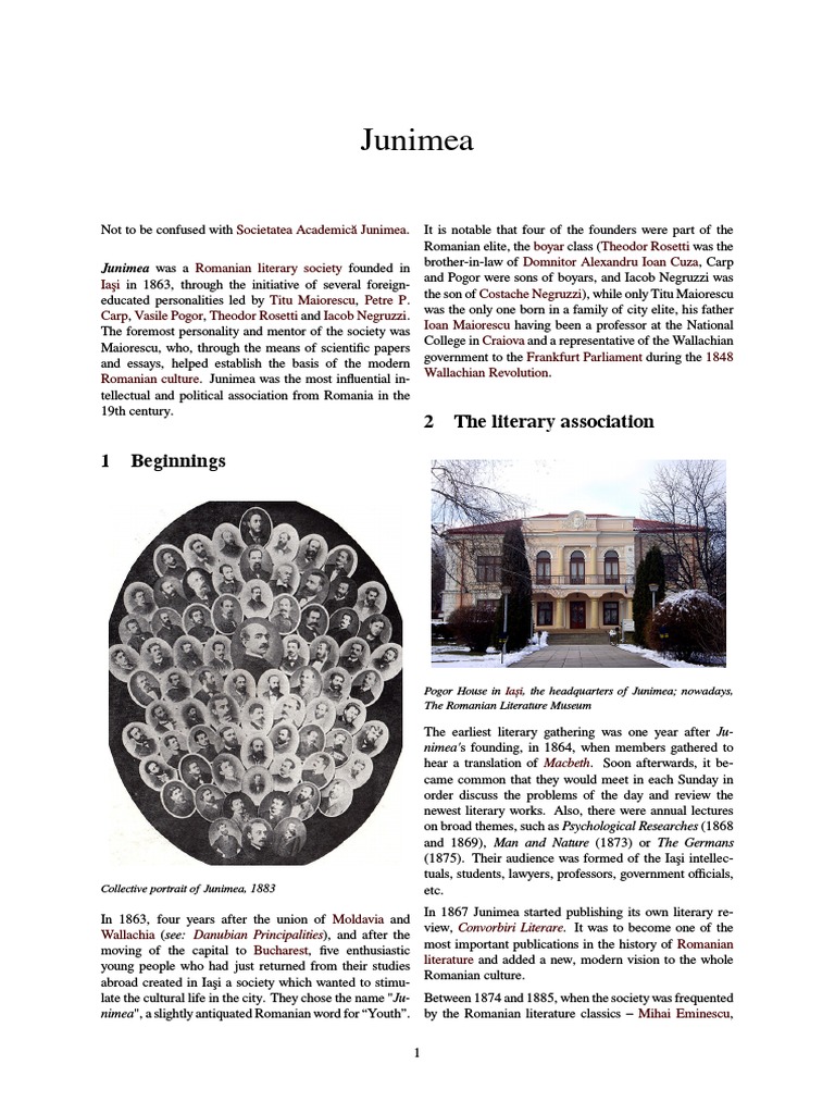 Junimea | PDF | Romania | Politics (General)