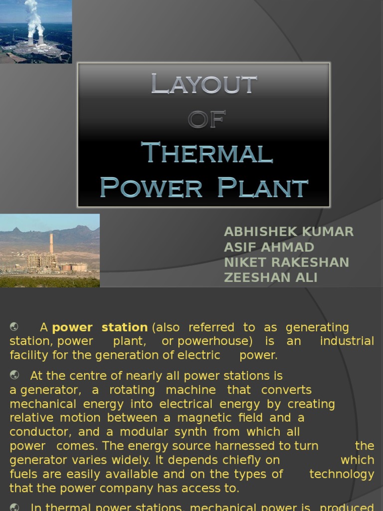 Layout of Thermal Power Plant | PDF | Boiler | Power Station