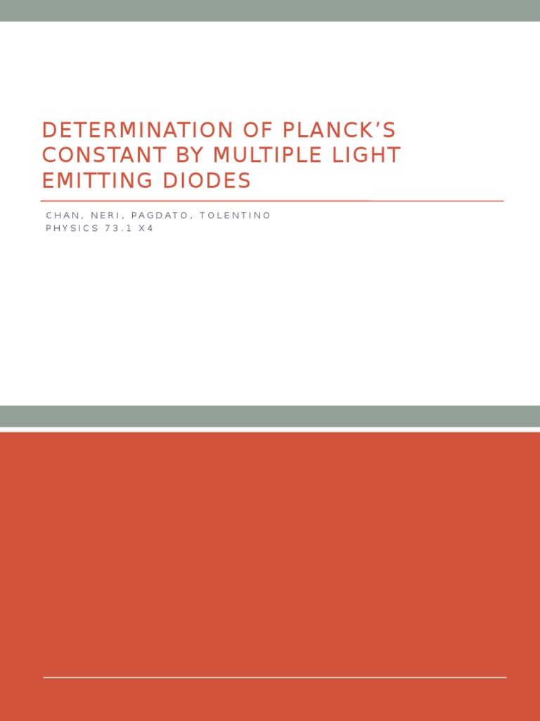 Powerpoint - Determination of Planck's Constant | PDF | Light Emitting ...