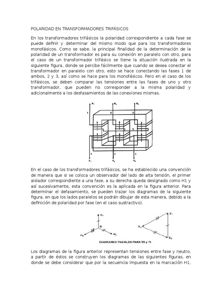 Polaridad en Transformadores Trifásicos