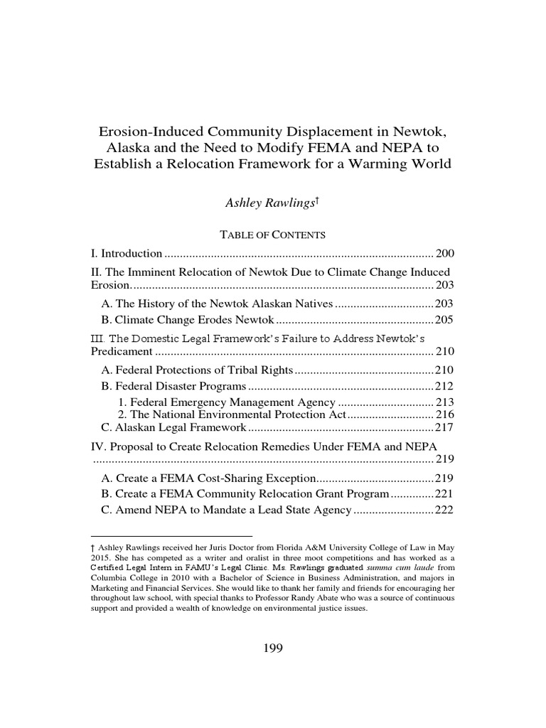 Erosion-Induced Community Displacement in Newtok, Alaska and The Need ...