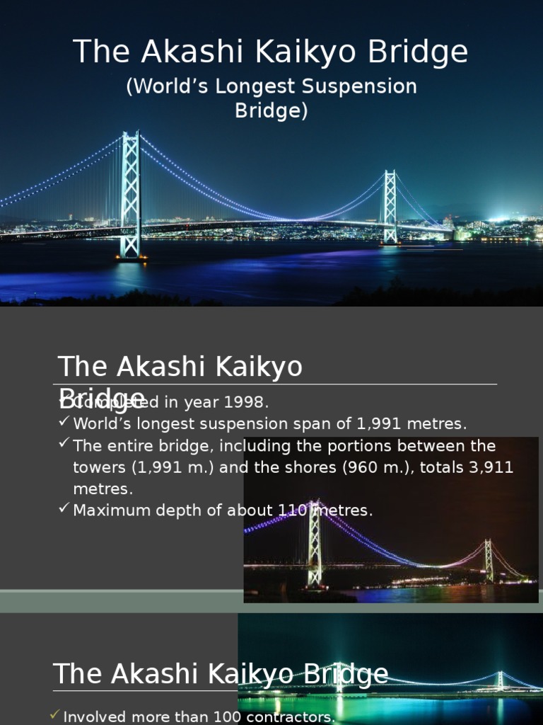 Akashi Kaikyo Bridge: Facts & Records | PDF