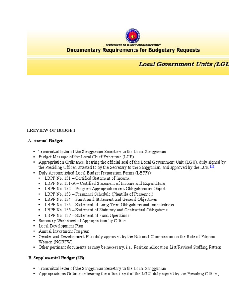 Review LGU Budget Documents | PDF | Taxes | Budget
