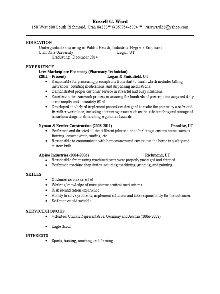 Russell Ward Resume | PDF