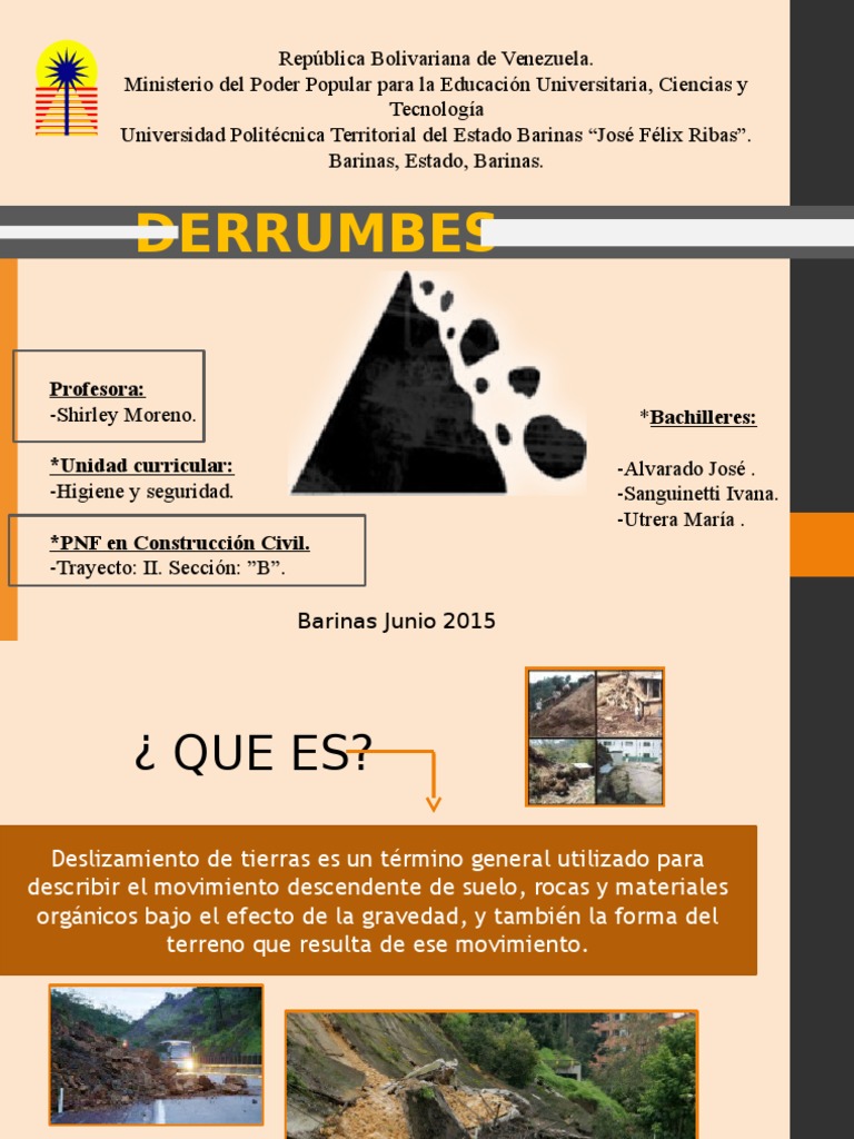 Derrumbes o Deslizamientos de Tierra | PDF | Deslizamiento de tierra ...