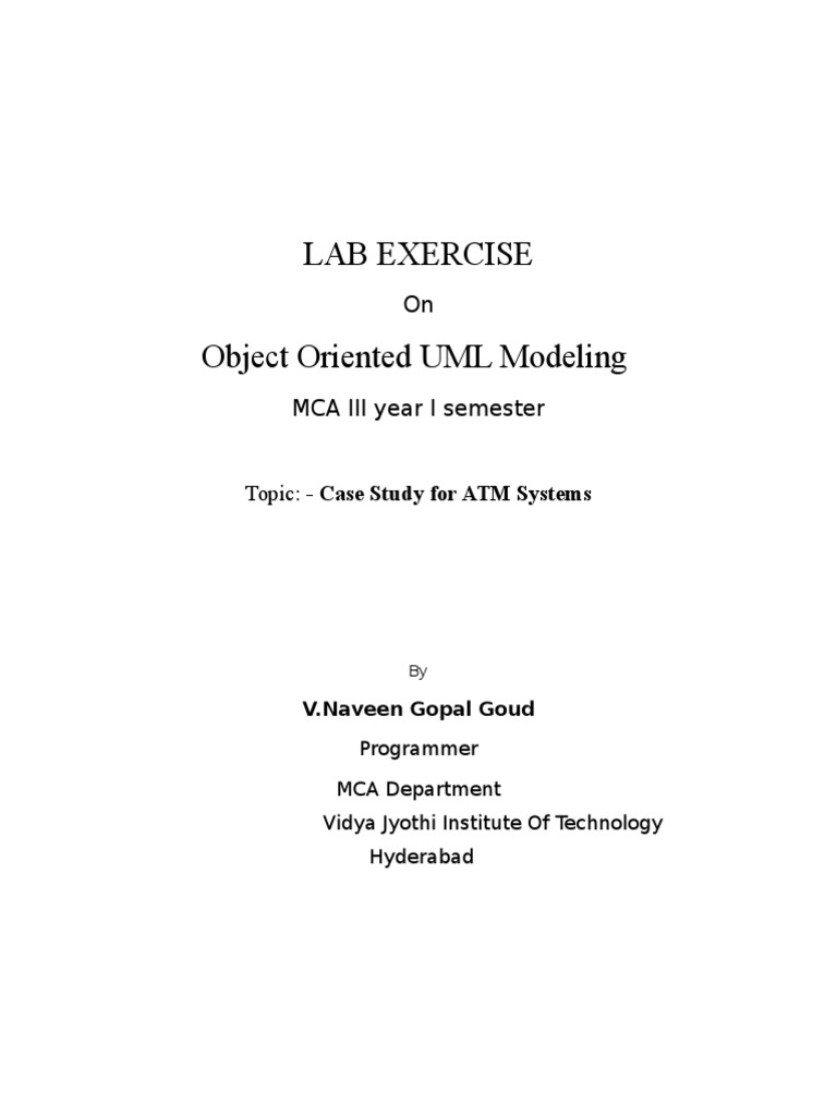 Uml Lab | Download Free PDF | Automated Teller Machine | Personal ...