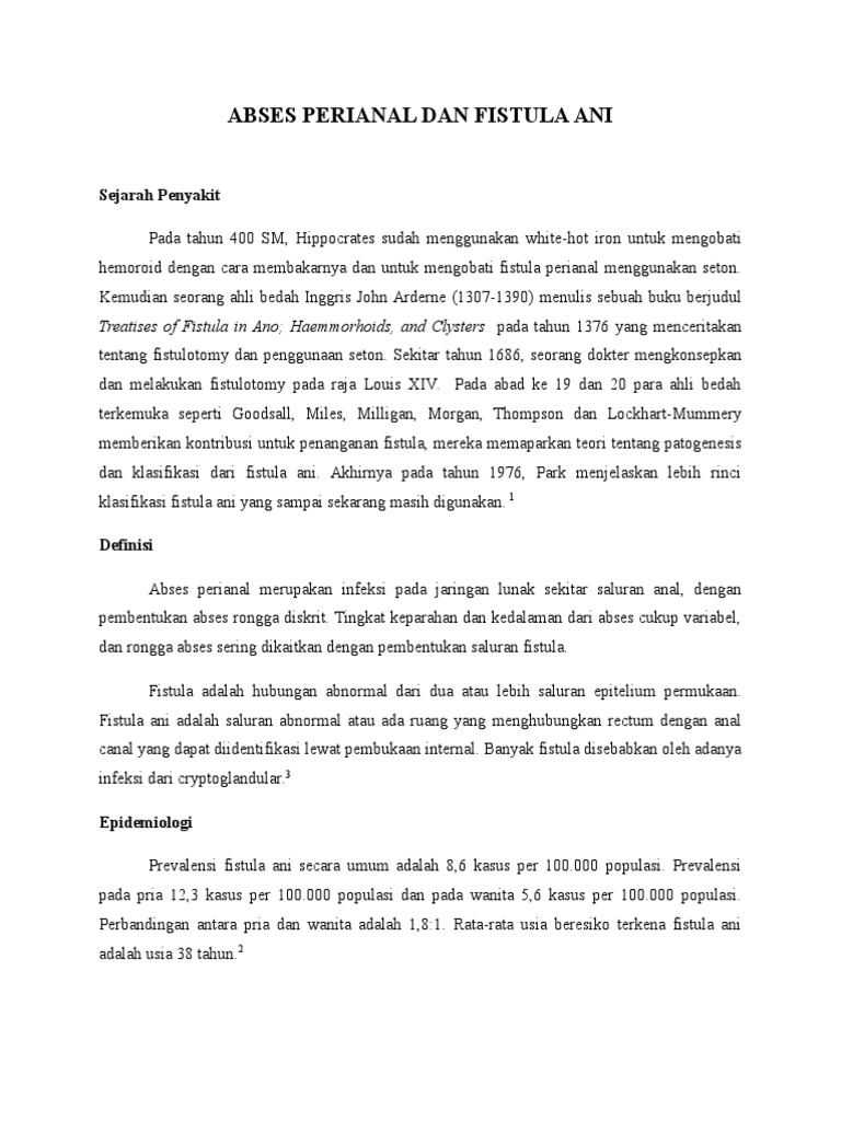 Abses Perianal dan Fistula Ani | PDF