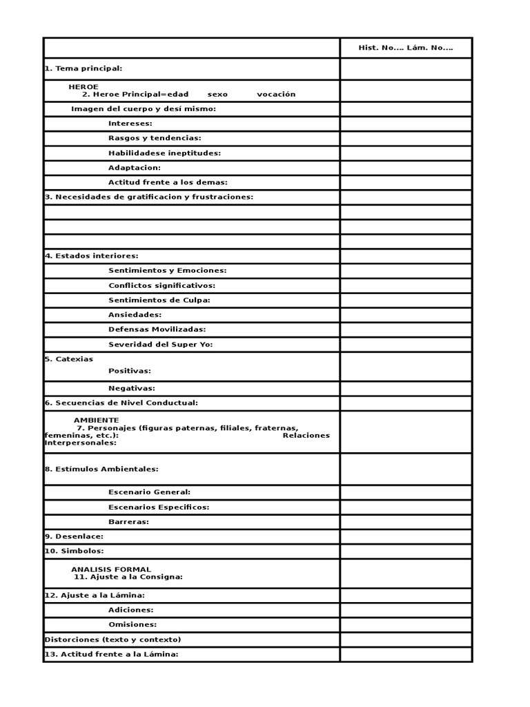 Interpretación del TAT: Análisis Psicológico | PDF