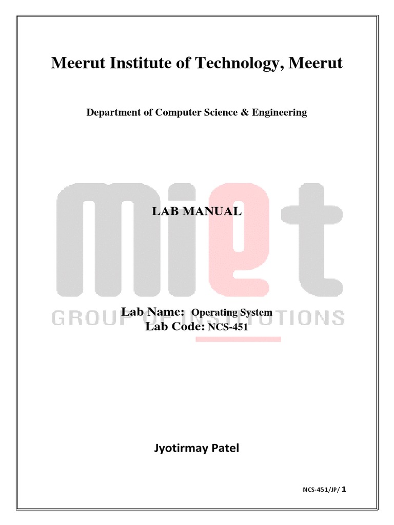 Ncs-451 Lab Manual | PDF | Scheduling (Computing) | Computer File