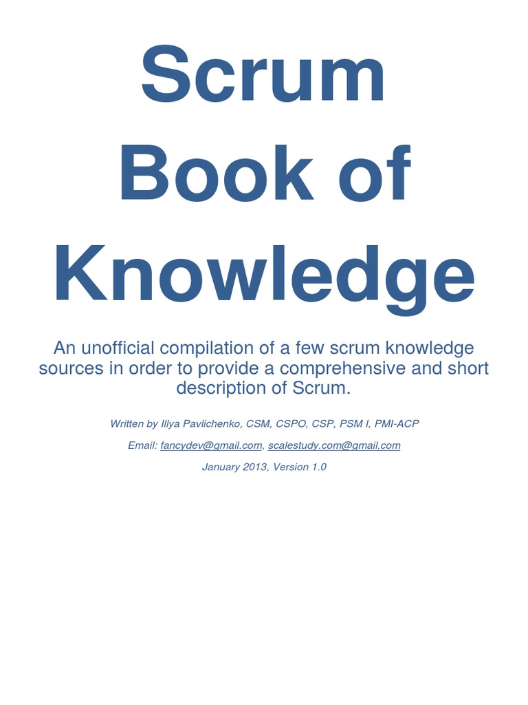 Scrum Book of Knowledge - V1.0 | PDF | Scrum (Software Development ...