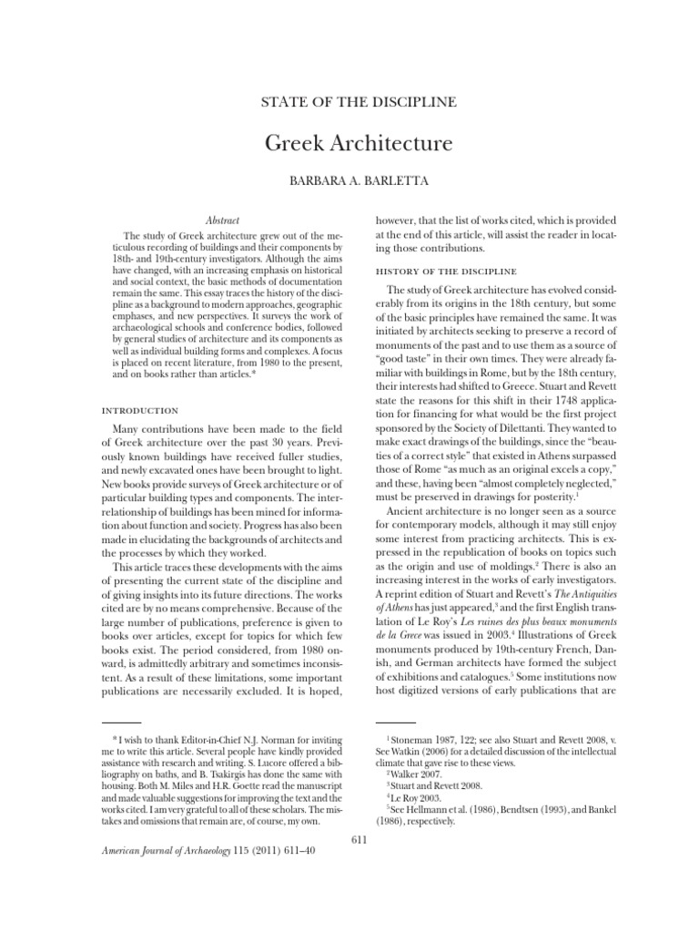 Greek Architecture | PDF | Archaeology | Ancient Greece