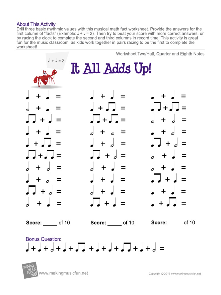 It All Adds Up Worksheet Two | PDF