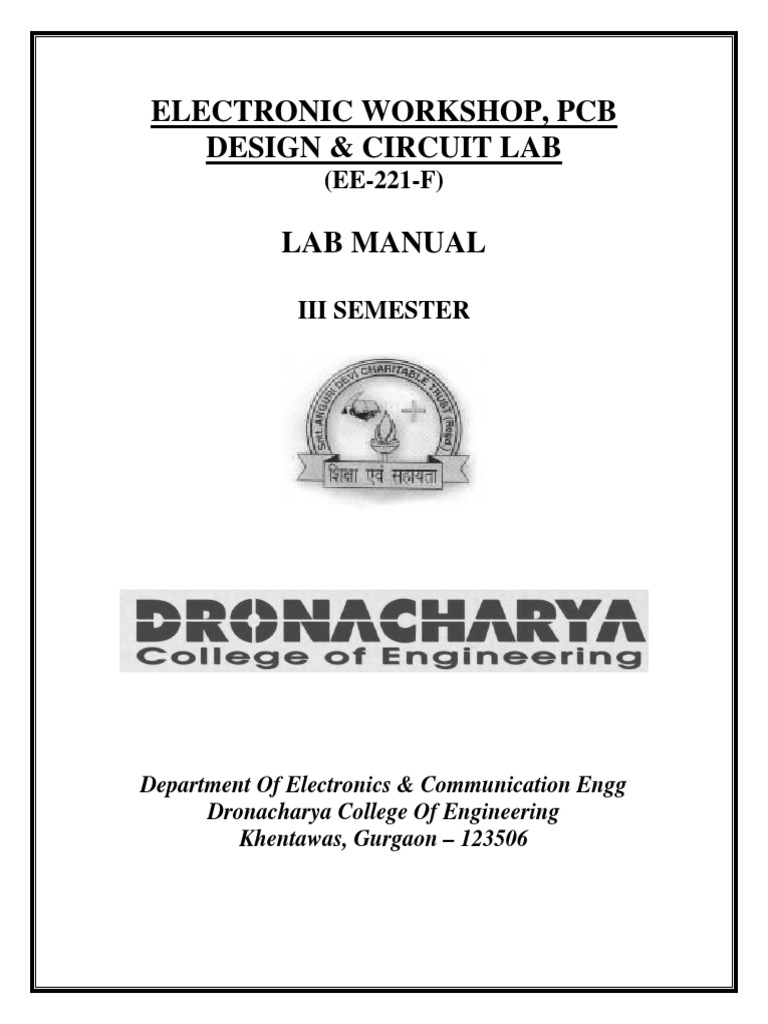 PCB Lab Manual Iiisem Ece PDF | PDF | Rectifier | Printed Circuit Board