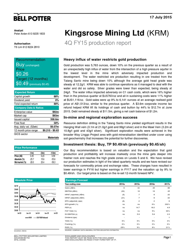 Bell Potter - 17 July 2015 | PDF | Valuation (Finance) | Net Present Value