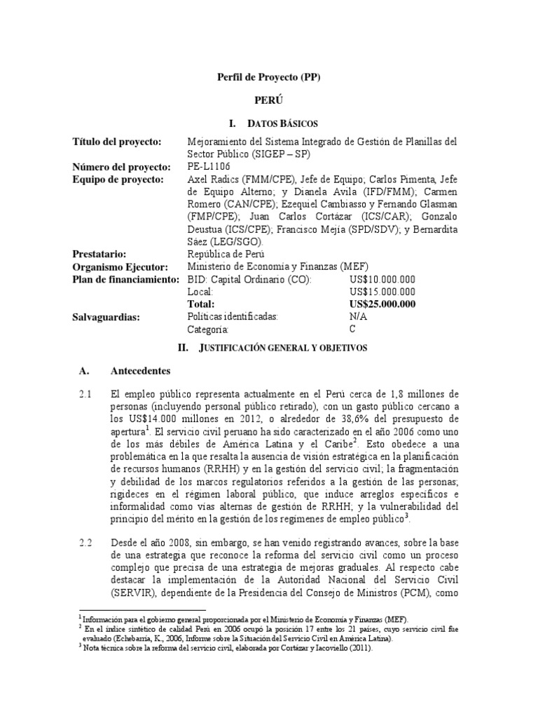 Mejoramiento Del Sistema Integrado de Gestión de Planillas Del Sector ...