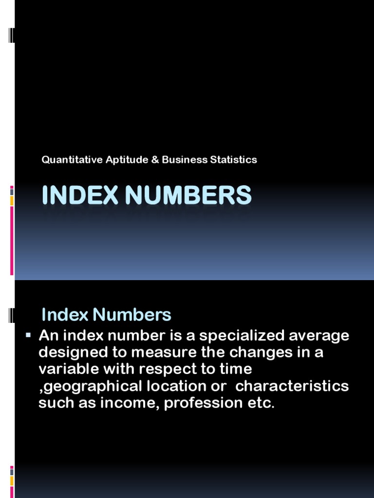 Index Numbers | PDF | Price Indices | Index (Economics)