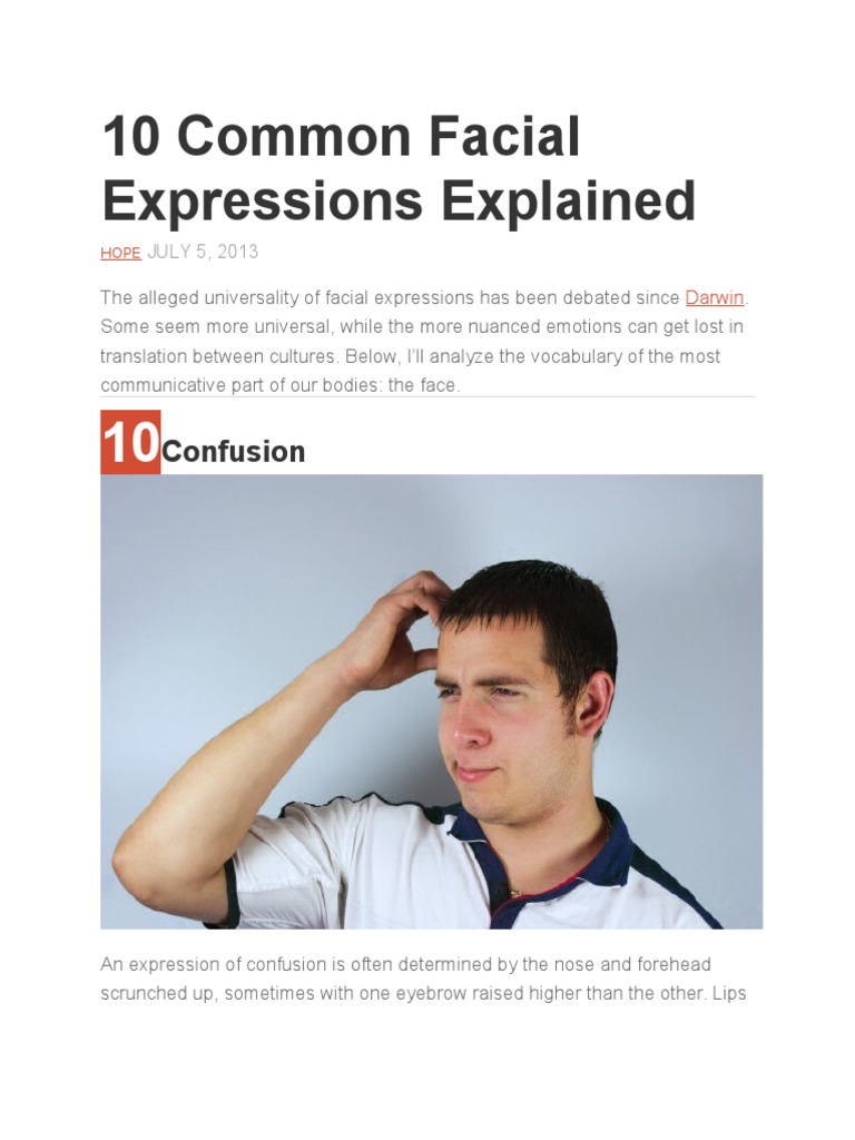10 Common Facial Expressions Explained | PDF | Facial Expression | Anger