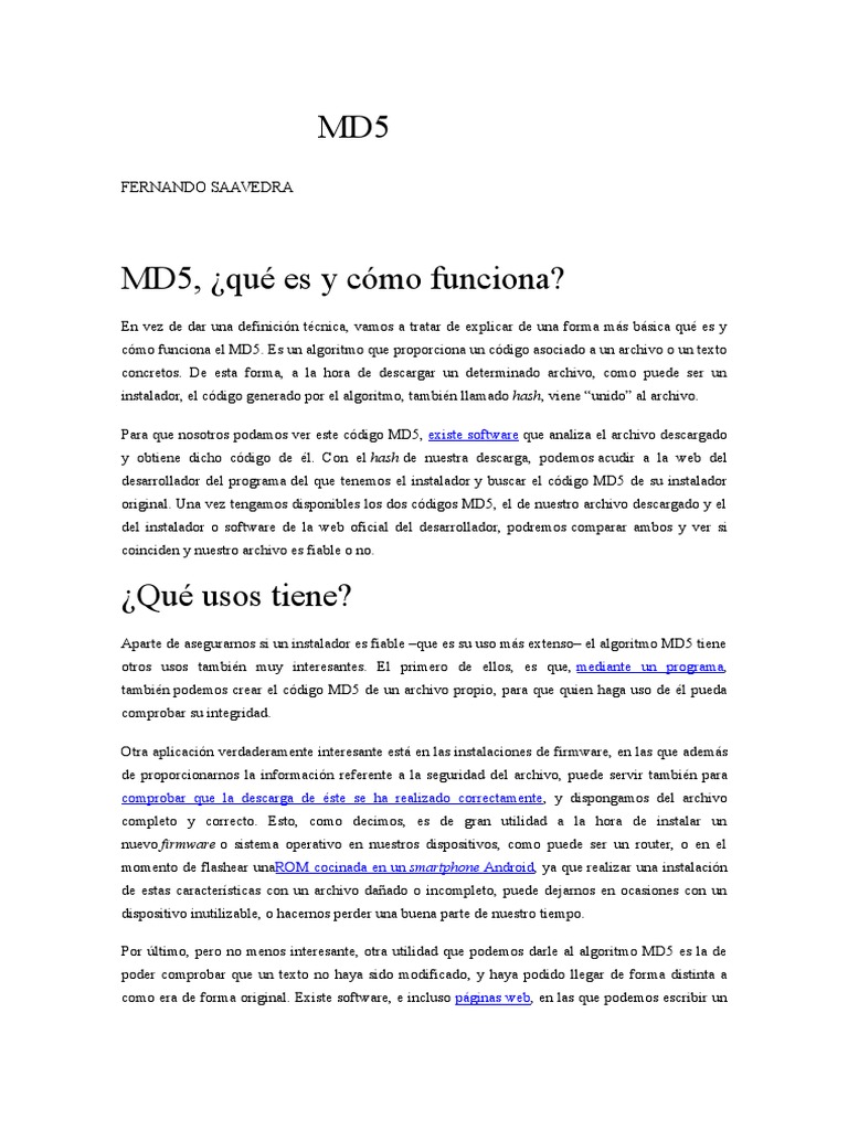 MD5 | PDF | Áreas de informática | Arquitectura de Computadores