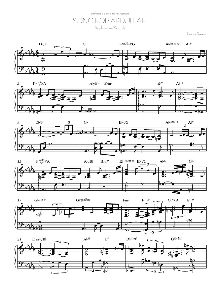 Song For Abdullah - Kenny Barron | PDF | Divertissement (Général)