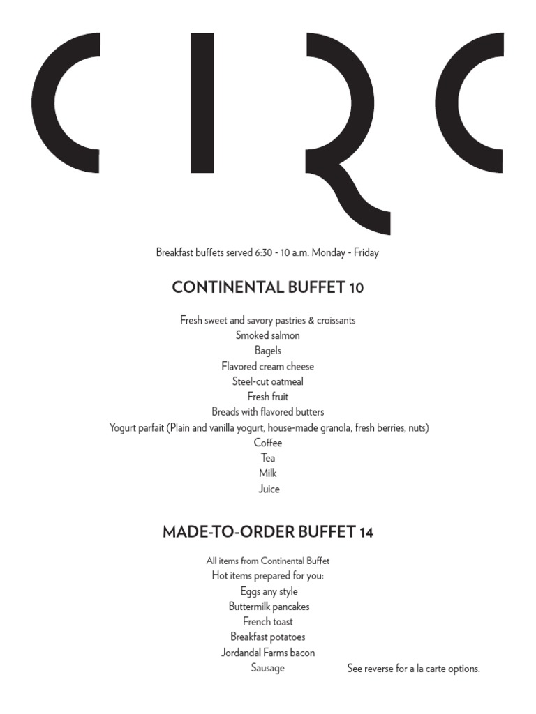 Breakfast Buffet Menu | PDF | Wellness | Technology & Engineering