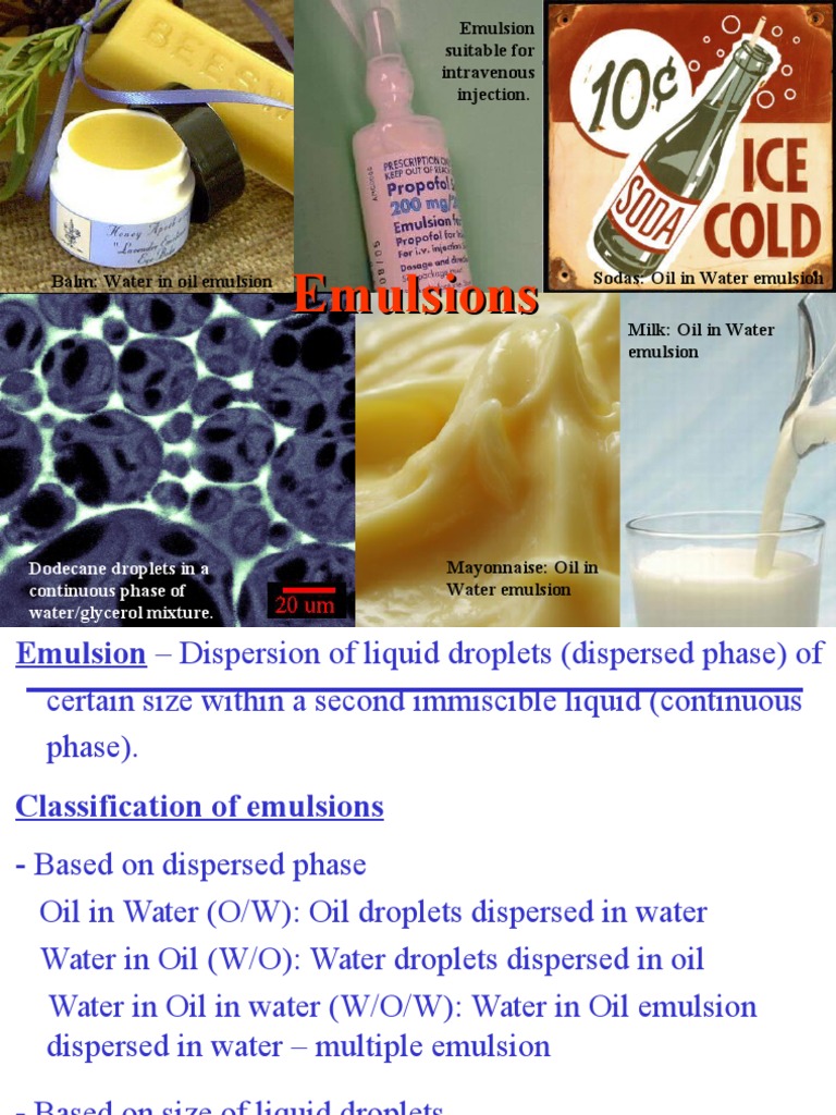 Emulsion | PDF | Emulsion | Surfactant