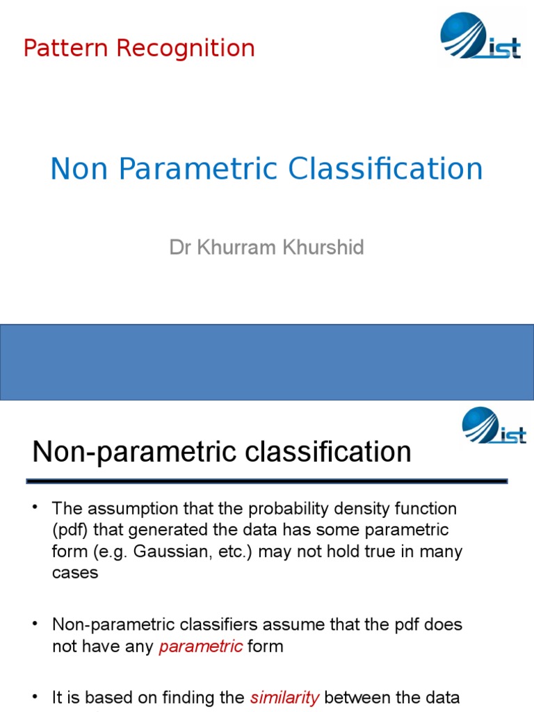 Non Parametric Classification: Pattern Recognition | PDF | Statistical Classification | Cluster ...