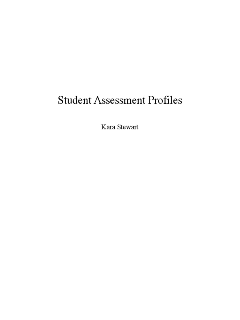 Student Assessment Profiles | PDF | Educational Assessment | Understanding