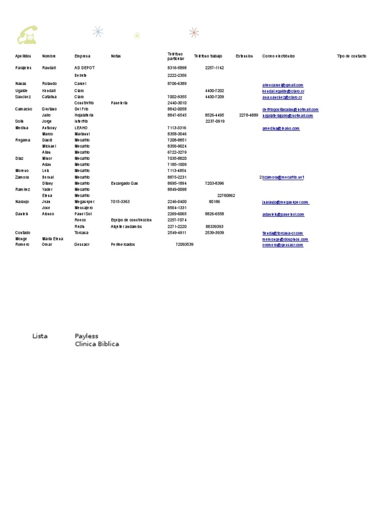 Lista de Telefonos | PDF