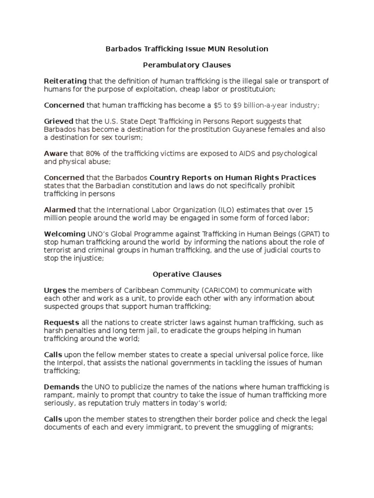 Barbados - Human Trafficking | PDF | Human Trafficking | Prostitution