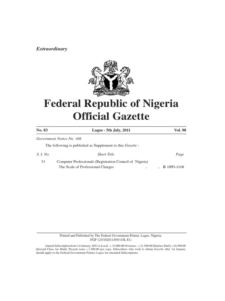 Professional Fees for IT Consultants in Nigeria | PDF