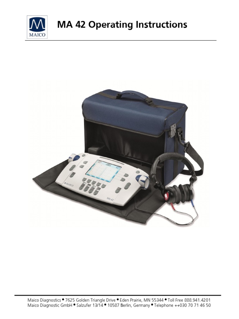 Audiometro Maico Ma 42 | PDF | Pitch (Music) | Headphones